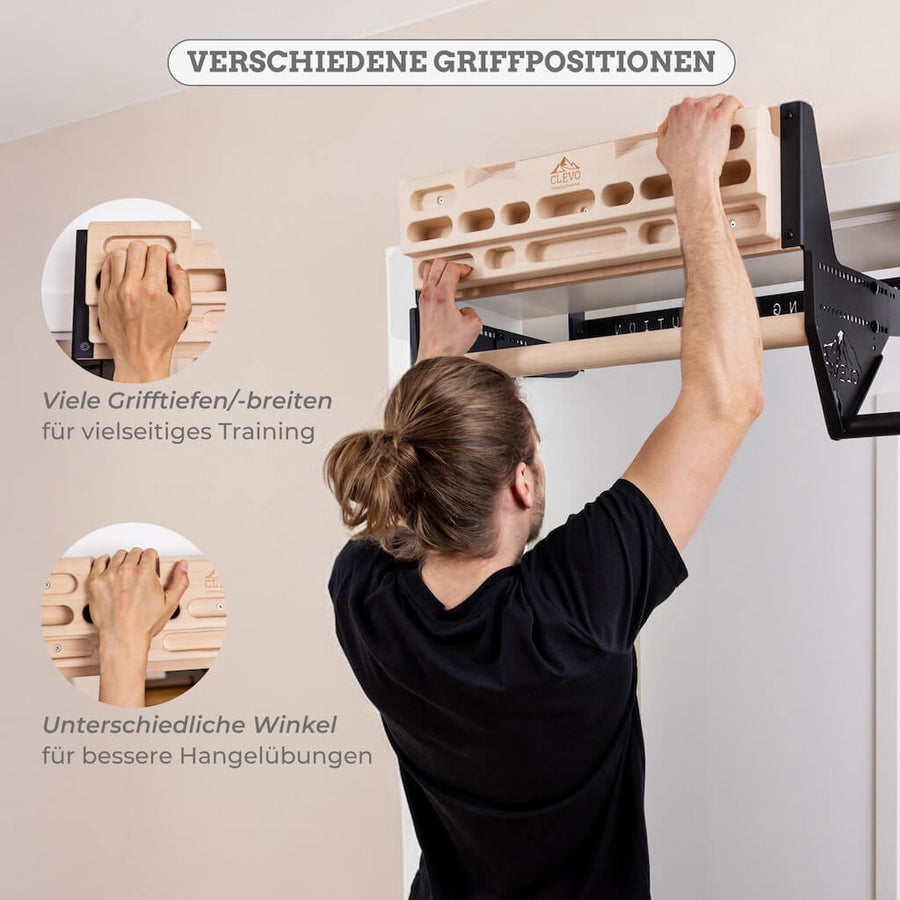 Clevo Door Hangboard Suspension + Hangboard Bundle