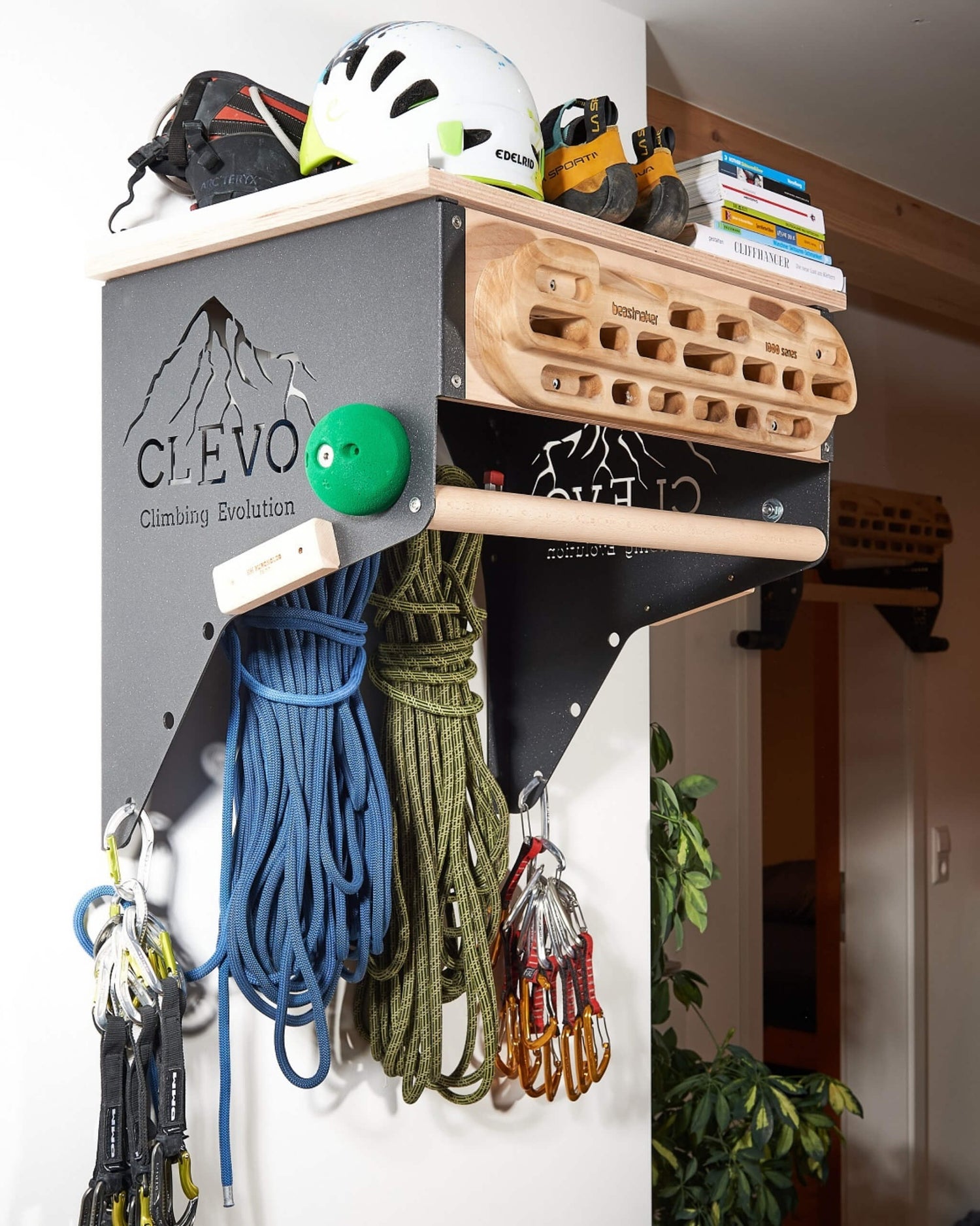 Clevo Climbing Wall for Home Incl. Accessories Storage