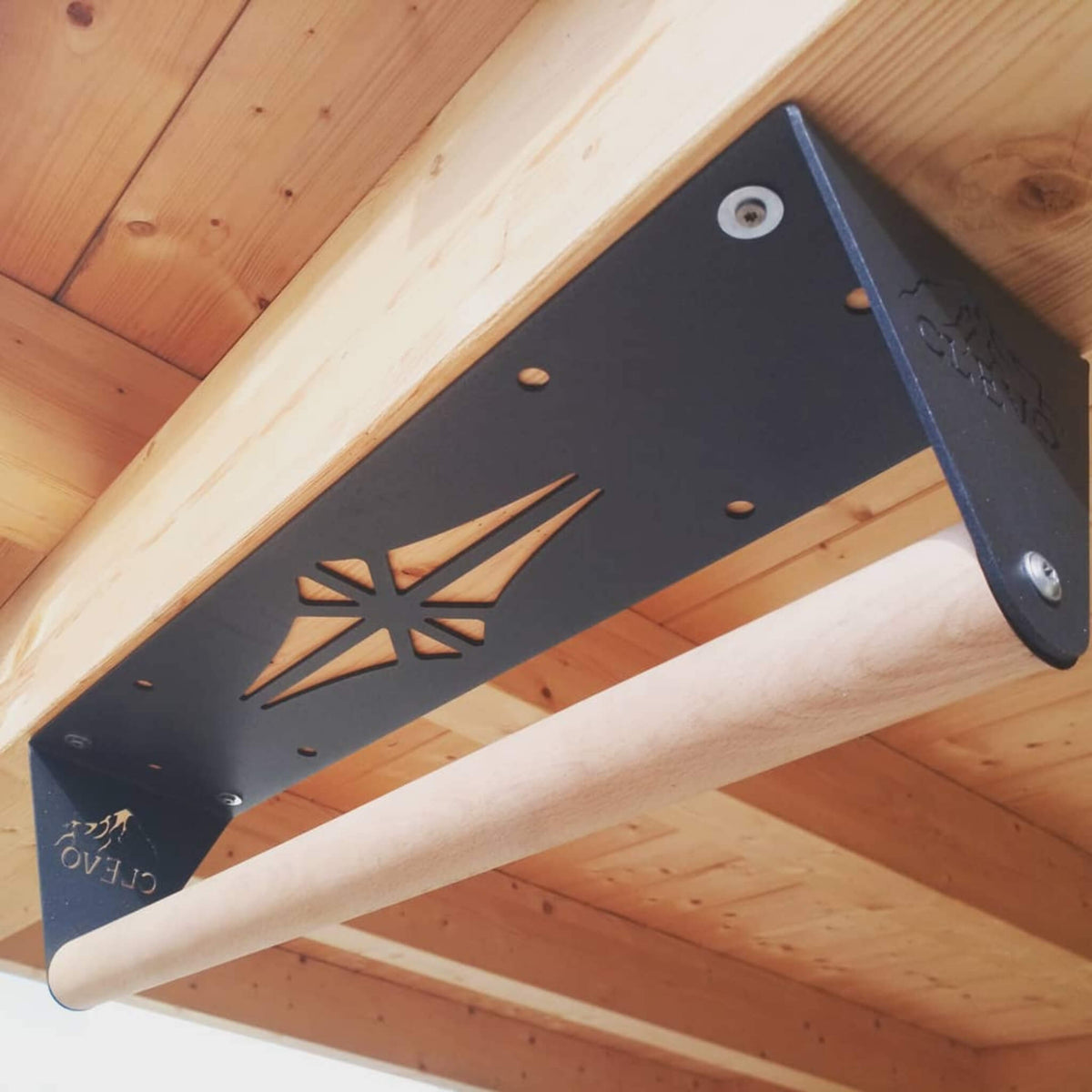 CLEVO Wooden Pull up Bar For the Ceiling For Climbers